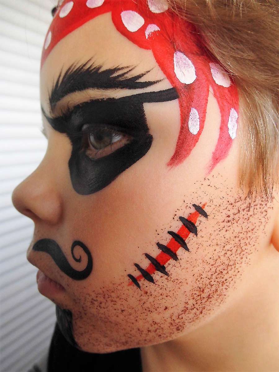Pirat-Schminkvorlage für Fasching oder Kindergeburtstag